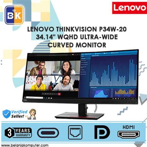 Lenovo Thinkvision P W Led Monitor Curved Ccrar Us Off