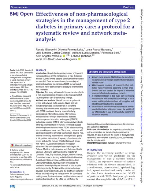 Pdf Effectiveness Of Non Pharmacological Strategies In The Management