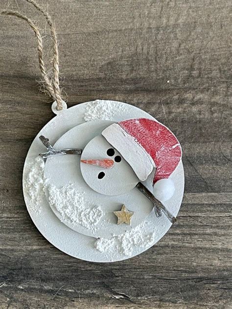Snowman Christmas Ornament Melted Snowman Christmas Ornament