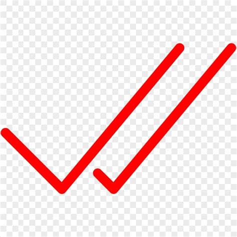 HD Red Double Tick Check Mark Icon PNG Citypng