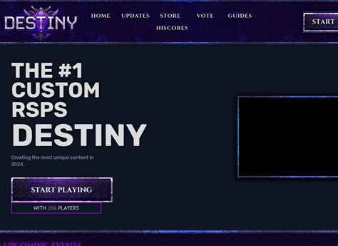 Destiny 317 New Custom RSPS RSPS List RuneScape Private