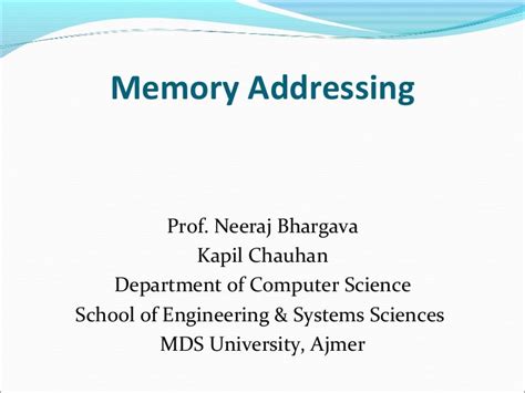 Memory Addressing