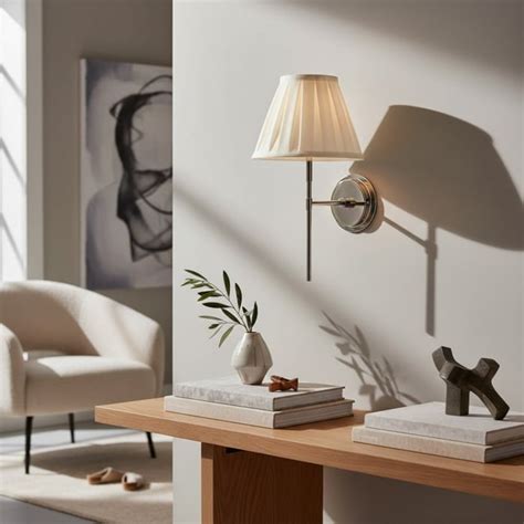 Cremaris Metal Wall Light With Fabric Shade Timeless Sconce For