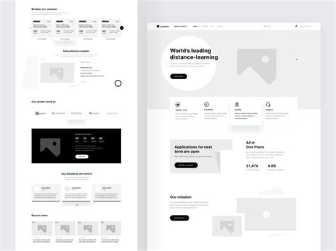 Lms Web Page Wireframe Wireframe Web Design Web Development Design