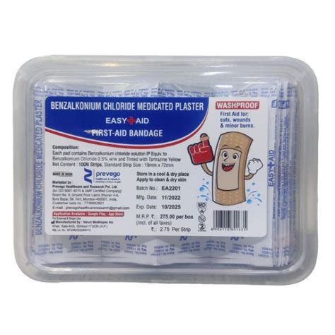 Buy Prevego Easy Aid First Aid Washproof Bandage 100s Online At Discounted Price Netmeds