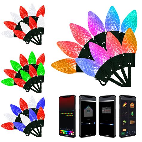 Smart C9 Christmas Lights Outdoor 134ft 150 Led String Lights With 58 Modes App Controlled Rgb