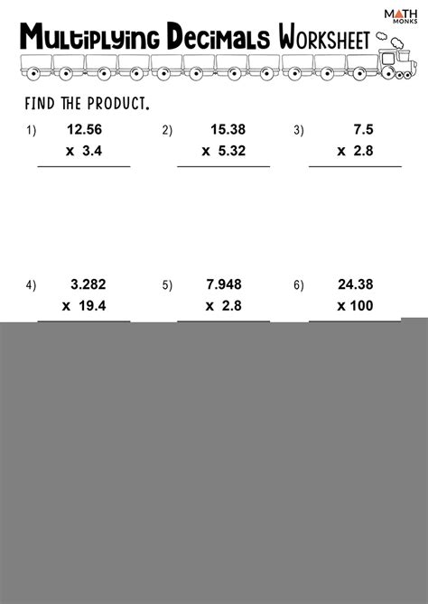 Multiplying Decimals Worksheet Printable Papers