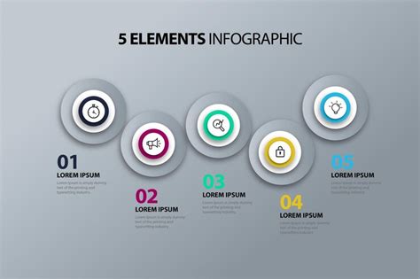 Premium Vector 5 Steps Data Visualization Process Infographics