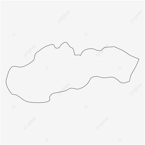 Minimalistic Vector Illustration Of Slovakia With A Solid Black Outline Border Map Vector Line