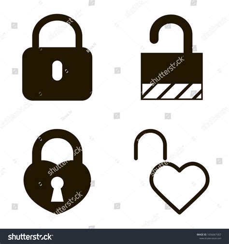 Lock Icons Set Lock Icons Collections Sign Royalty Free Stock