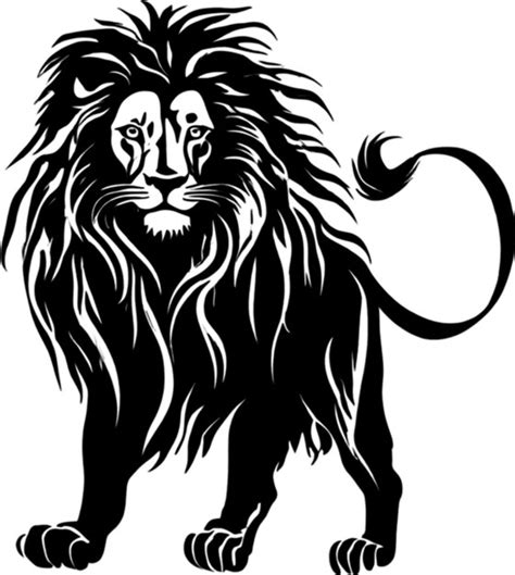Majestic Black And White Stencil Lion A Powerful And Elegant Design