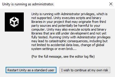 Warning Dialog Of Unity Unity Engine Unity Discussions
