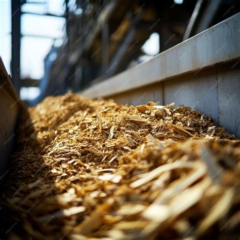 A Closeup Of Biomass Energy Feedstock Storage And Handling Premium Ai