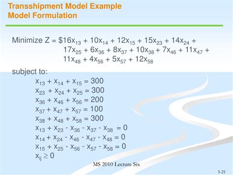 Ppt Management Science Modeling Lecture Six Linear Programming