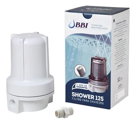 Filtro Para Chuveiro Ducha Carvão Remove Cloro Shower 125 Cor Branco Não Se Aplica Frete Grátis