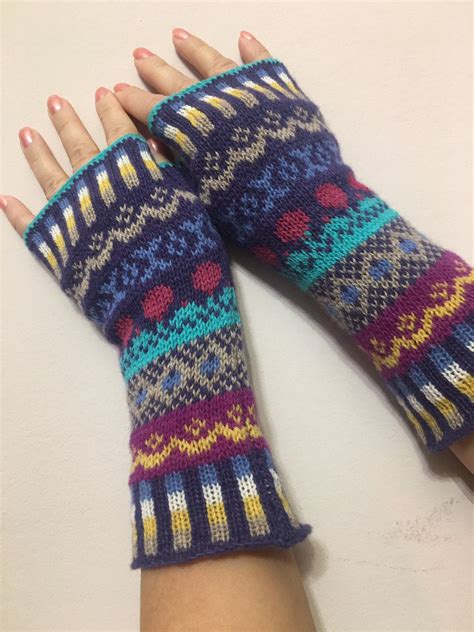 Guantes De Lana Guante Sin Dedos De Punto Lana Guantes De Etsy