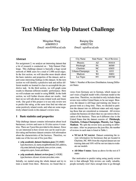 Fillable Online Text Mining For Yelp Dataset Challenge Fax Email Print
