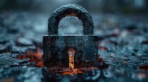 Email Security Breach Broken Padlock Symbolizing A Breach In Email