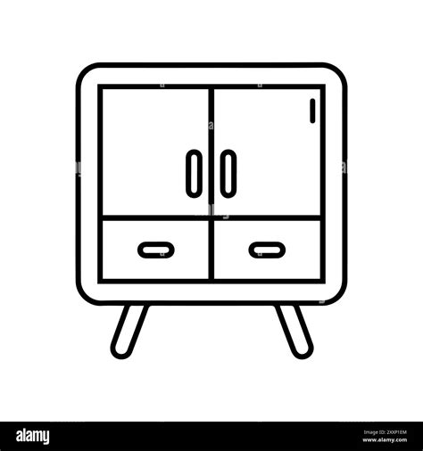 Cupboard Icon Or Modern Line Symbol Vector Line Art And Icon Design
