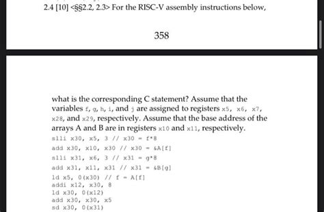 Solved For The Risc V Assembly Instructions Below Chegg