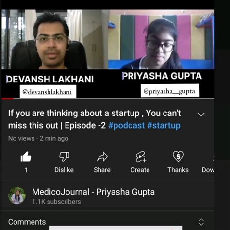 Priyasha Gupta On Linkedin Podcast Content Youtuber