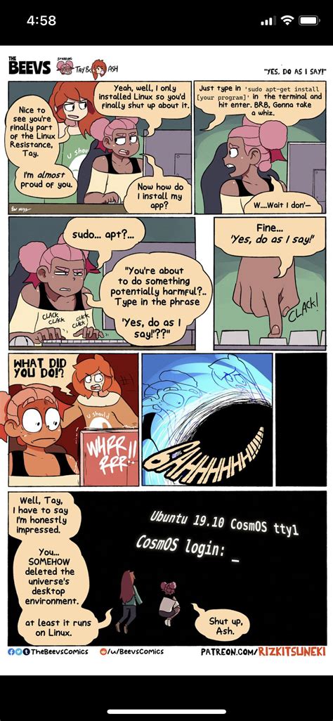 Average Linux Command Credit Thebeevscomics Rprogrammerhumor