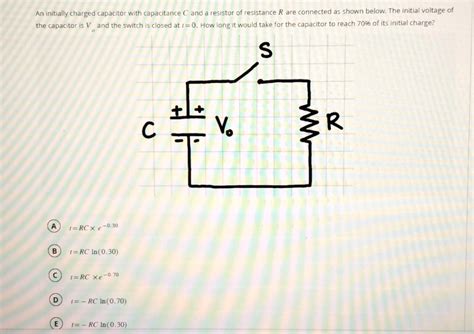 solved texts an initially charged capacitor with capacitance c and a