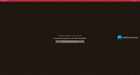 Fix Minecraft Server Connection Timed Out Error