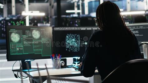 Cybersecurity Team In Data Center Trying To Prevent Unauthorized Access Stock Video Video Of