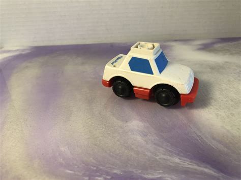 Vintage Fisher Price 90s White And Red Car City Playset Fisher Price