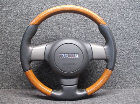 【やや傷や汚れあり】 La300s ミライース ダイハツ純正 モモ ウッドレザーコンビ ハンドル ステアリングホイール Momo 【 管理