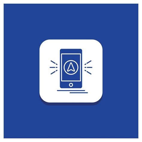 Botón Redondo Azul Para Navegación Aplicación Cámping Gps Icono De
