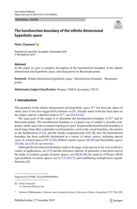 Pdf The Horofunction Boundary Of The Infinite Dimensional Hyperbolic Space