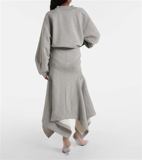 Cotton Midi Skirt In Grey The Attico Mytheresa