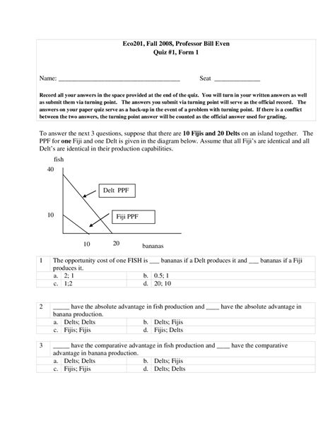 Quiz 1 Form A For Principles Of Microeconomics Eco 201 Docsity