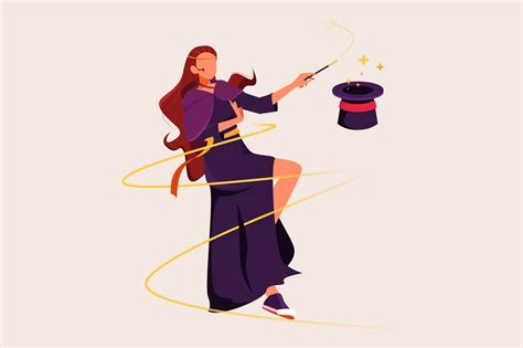 Female Magician Character Illustration Graphic By Darwin Vectorian