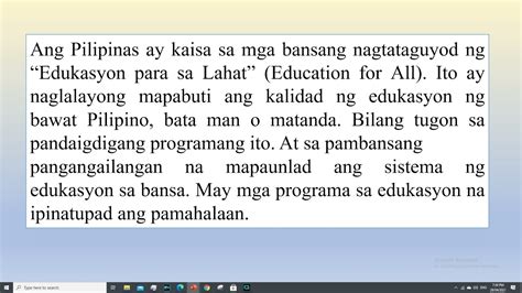 Programang Pang Edukasyon Sa Pilipinas Ngedukasyon