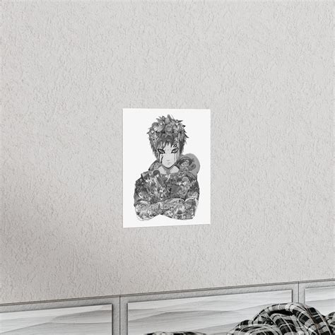 Gaara Black And White Poster