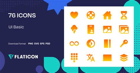 Ui Basic Icon Pack Flat Gradient 76 Svg Icons