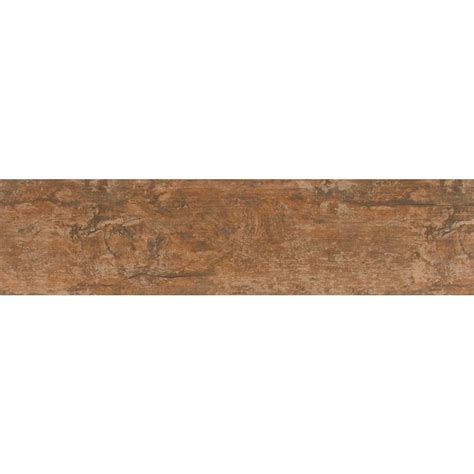 MS International Ecowood Copper 6 In X 24 In Glazed Porcelain Floor