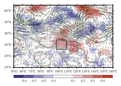Correlation Color Shading Between TPMVI And 500 HPa GPH In The