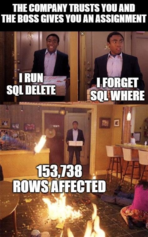 Sql Programming Delete Meme In 2025 Programmer Humor Programming