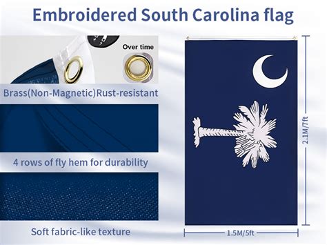 South Carolina Flag 3x5 Ft Outdoor Heavy Duty 210d Oxford
