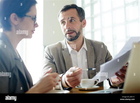 Explaining Data In Document Stock Photo Alamy