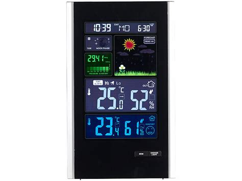 Station météo sur écran LED couleur avec baromètre et hygromètre