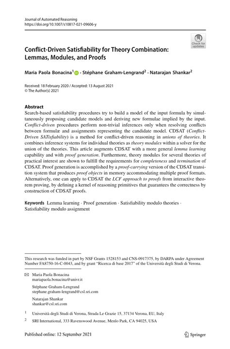 pdf conflict driven satisfiability for theory combination lemmas