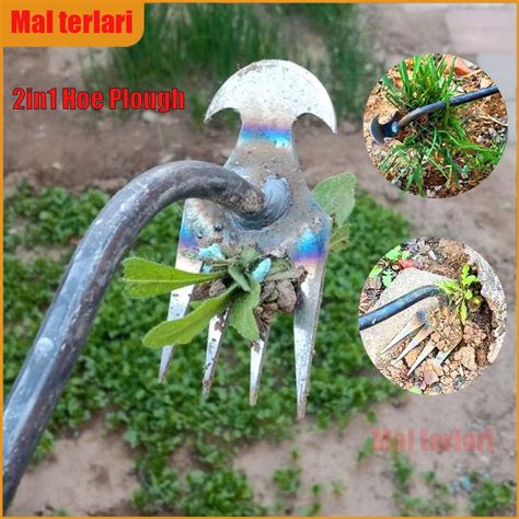 Jual 2in1 Hoe Plough Cangkul Bajak Mini FULL Stainless Steel Garpu