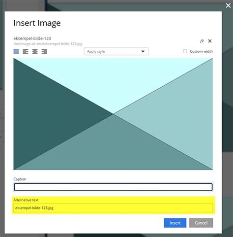 Alt Text Automatically Added When Inserting Image In Html Editor