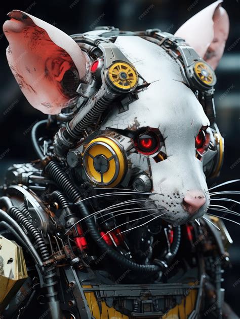 Premium Photo Wallpaper For Phone With A Cyborg Mouse In Cyberpunk Style