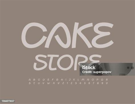 독특한 알파벳 문자와 숫자의 세트와 벡터 현대 로고 케이크 스토어 그래픽 프린트에 대한 스톡 벡터 아트 및 기타 이미지 그래픽 프린트 단순함 단일 이미지 Istock